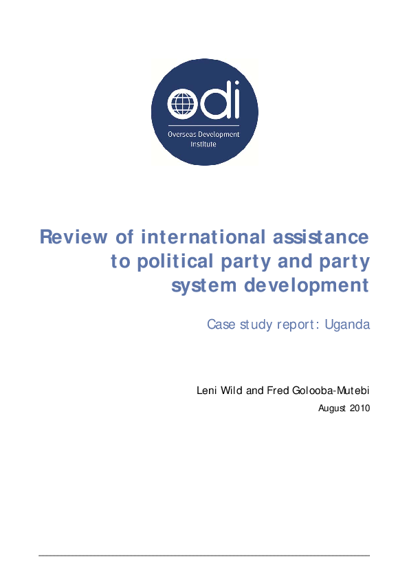 (PDF) Review of international assistance to political party and party ...