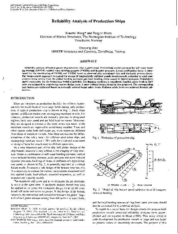 (PDF) Reliability Analysis of Production Ships