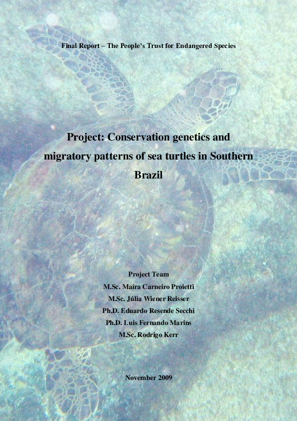 (PDF) Project: Conservation genetics and migratory patterns of sea ...
