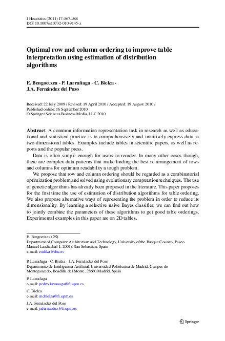 (PDF) Optimal row and column ordering to improve table interpretation using estimation of ...