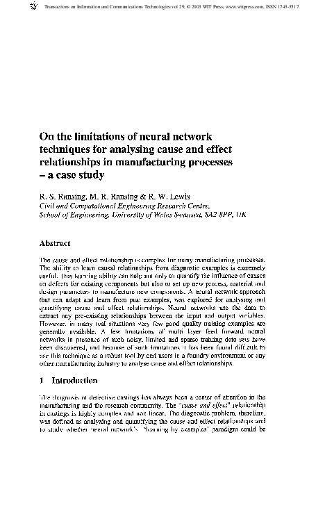 (PDF) On the limitations of neural network techniques for analysing ...