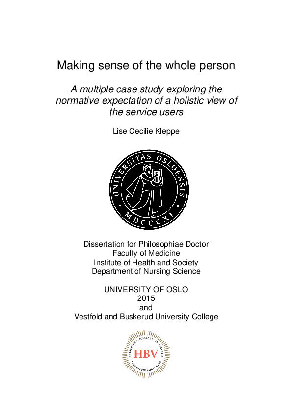 (PDF) Making sense of the whole person A multiple case study exploring ...