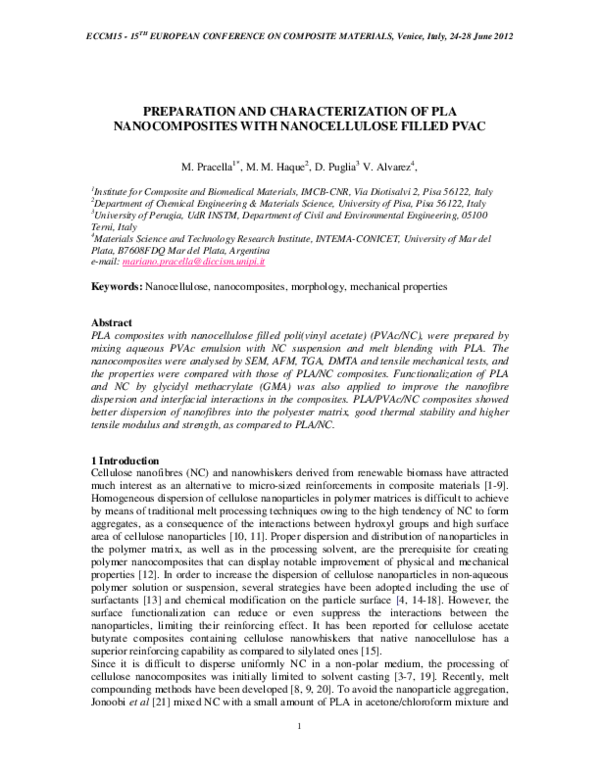 (PDF) Preparation and Characterization of Pla Nanocomposites with ...