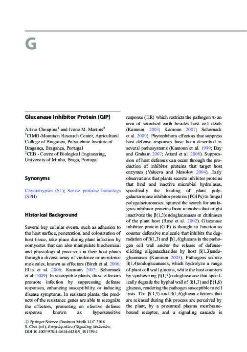 (PDF) Glucanase Inhibitor Protein (GIP)