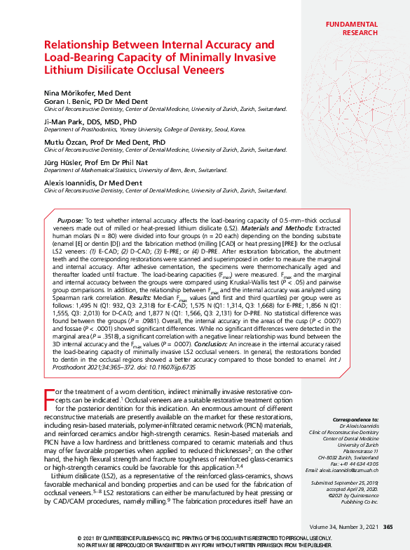 (PDF) Relationship Between Internal Accuracy and Load-Bearing Capacity ...
