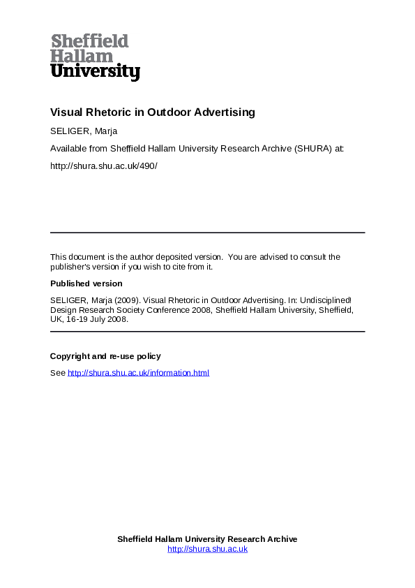 (PDF) Visual Rhetoric in Outdoor Advertising