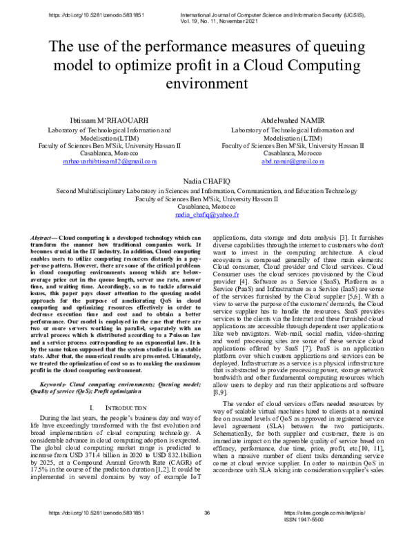 (PDF) The use of the performance measures of queuing model to optimize ...