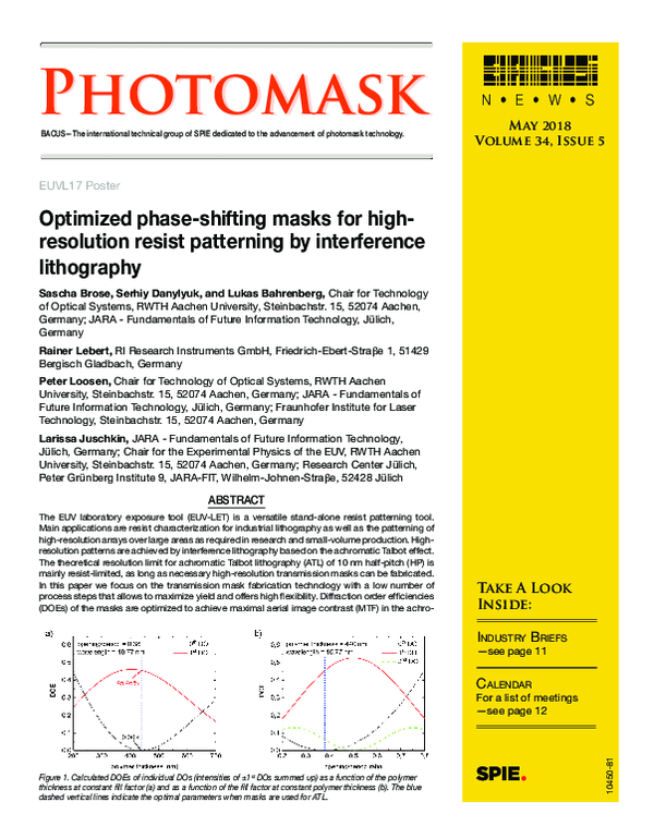 (PDF) Optimized phase-shifting masks for high-resolution resist ...