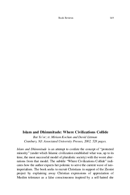 (PDF) Islam and Dhimmitude