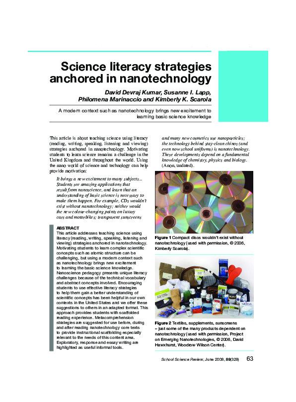 (PDF) Science literacy strategies anchored in nanotechnology