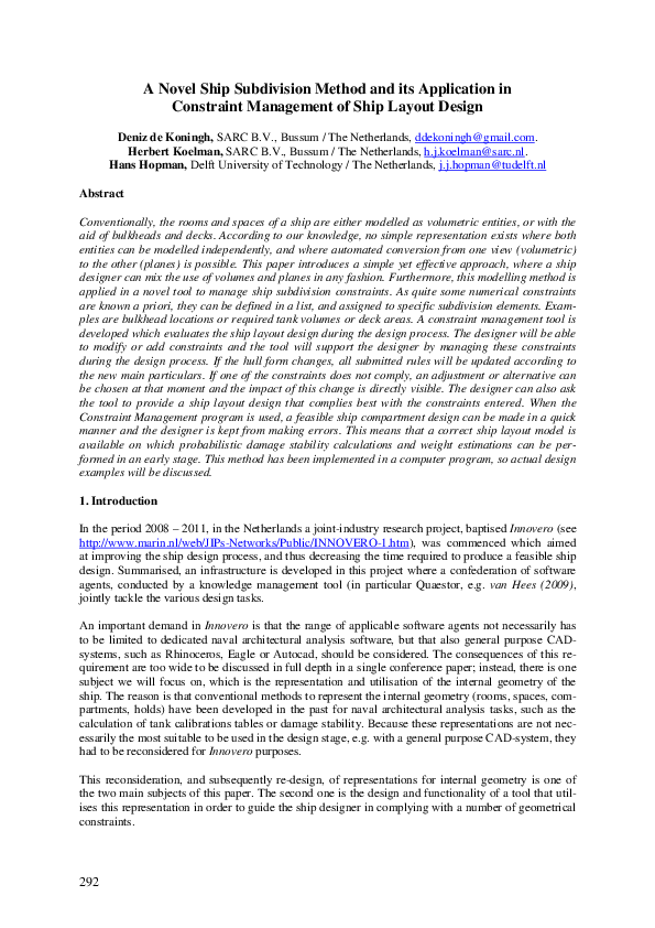 (PDF) A novel ship subdivision method and its application in constraint ...