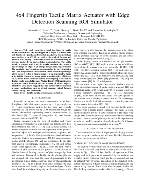 (PDF) 4×4 Fingertip Tactile Matrix Actuator with Edge Detection ...