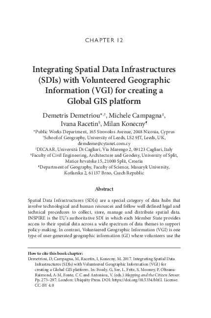 Pdf Integrating Spatial Data Infrastructures Sdis With Volunteered Geographic Information
