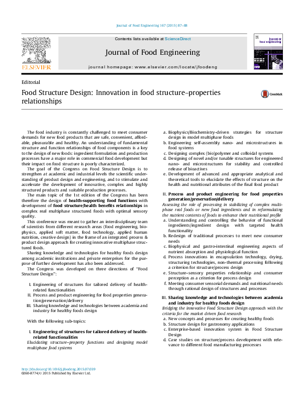 (PDF) Food Structure Design: Innovation in food structure–properties ...