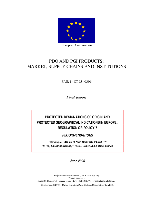 (PDF) Protected Designations of Origin and Protected Geographical ...