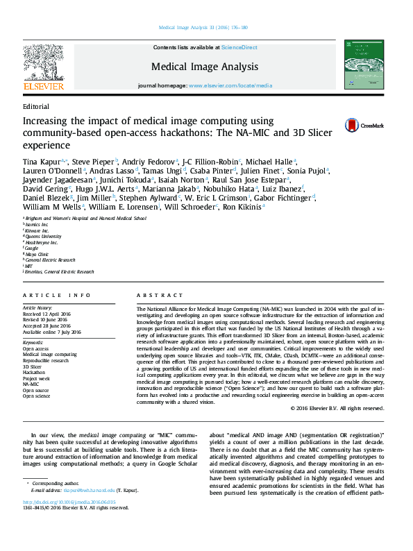 (PDF) Increasing the impact of medical image computing using community ...