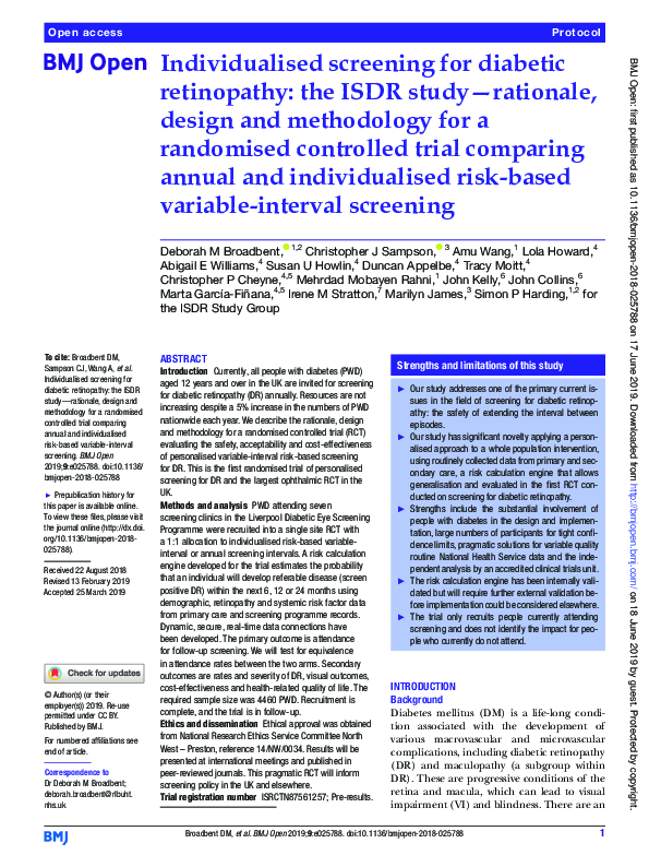 (PDF) Individualised screening for diabetic retinopathy: the ISDR study—rationale, design and ...