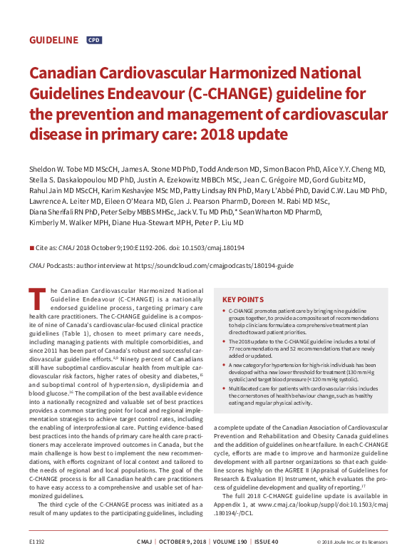 (PDF) Canadian Cardiovascular Harmonized National Guidelines Endeavour ...
