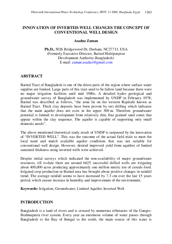 (PDF) Innovation of Inverted-Well Changes the Concept of Conventional ...