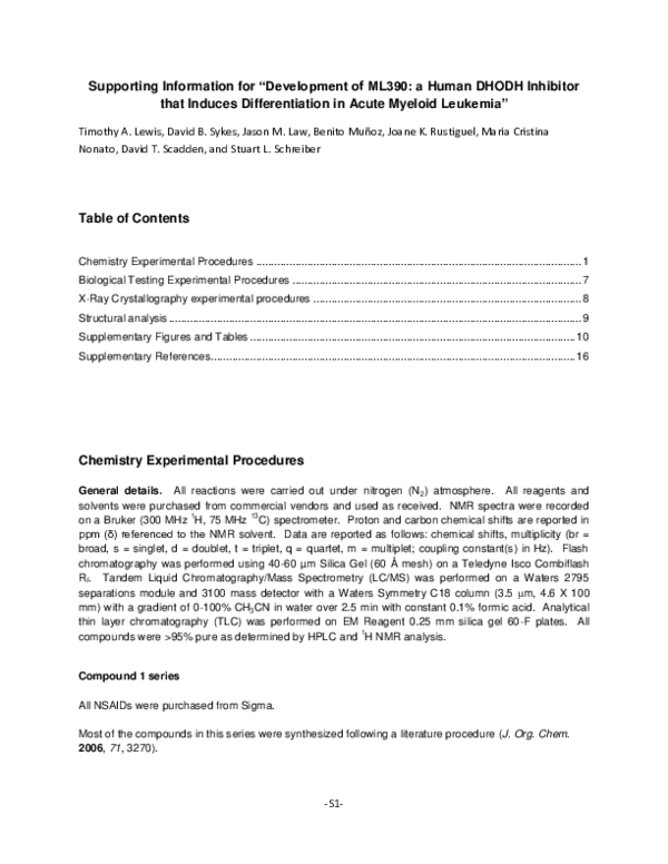 (PDF) Development of ML390: A Human DHODH Inhibitor That Induces ...