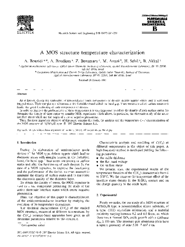 (PDF) A MOS structure temperature characterization