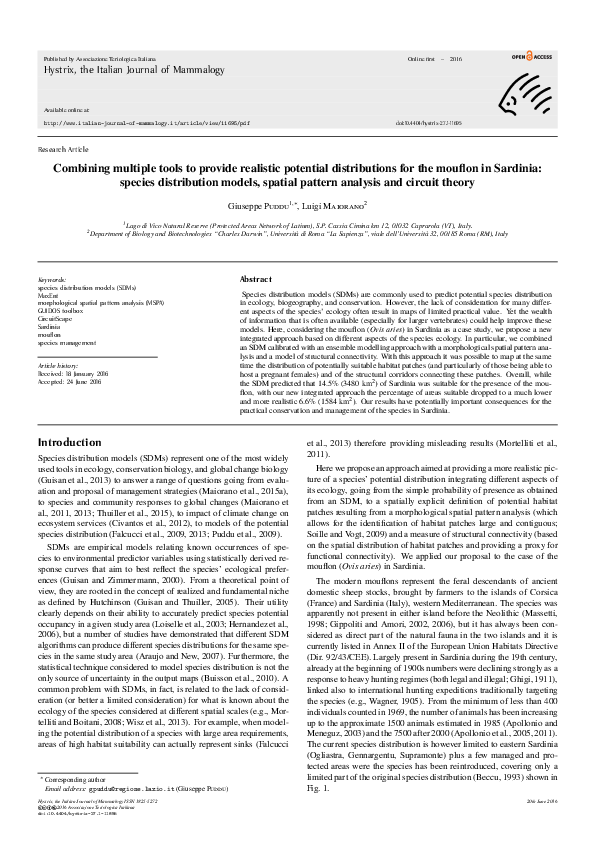 (PDF) Combining multiple tools to provide realistic potential distributions for the mouflon in ...