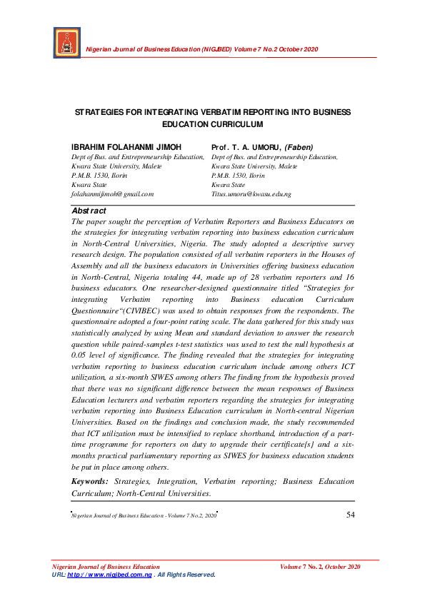 (PDF) Strategies for Integrating Verbatim Reporting Into Business ...