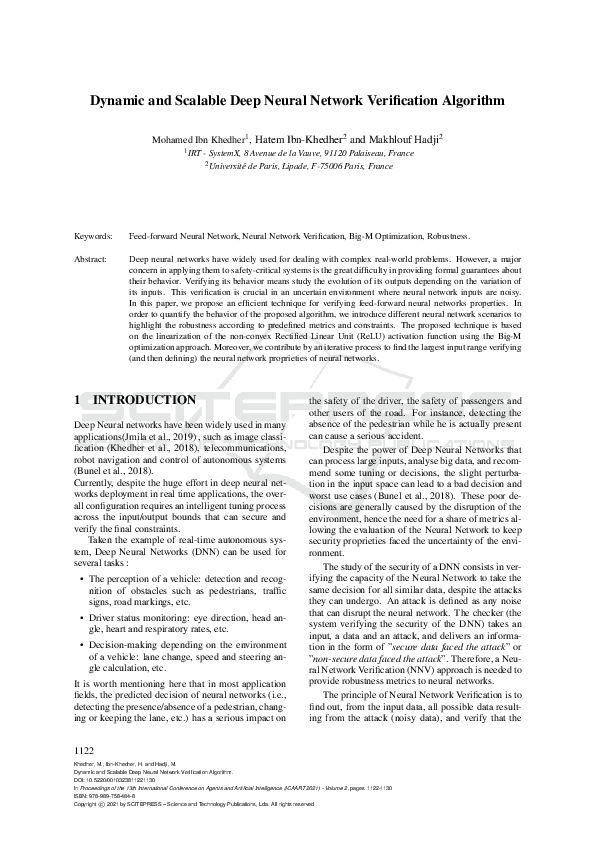 Pdf Dynamic And Scalable Deep Neural Network Verification Algorithm Makhlouf Hadji