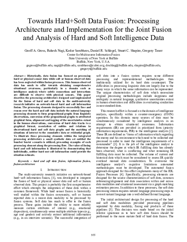 (PDF) Towards hard+soft data fusion: Processing architecture and implementation for the joint ...