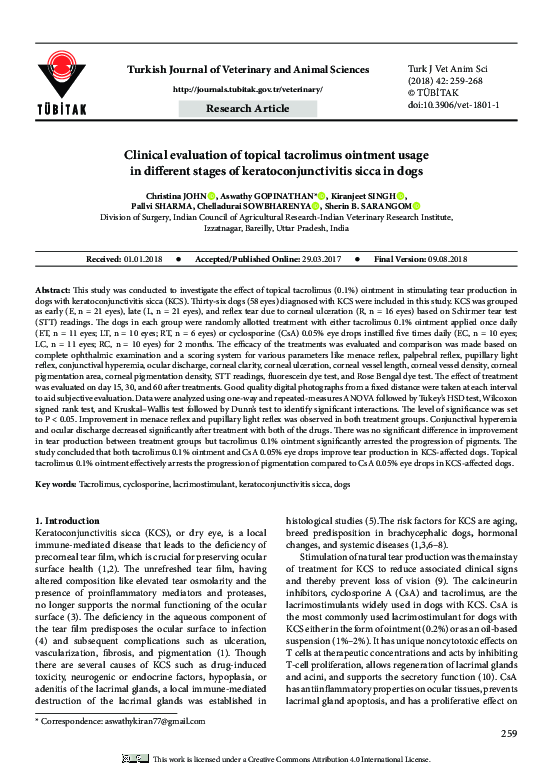 (PDF) Clinical evaluation of topical tacrolimus ointment usage in ...