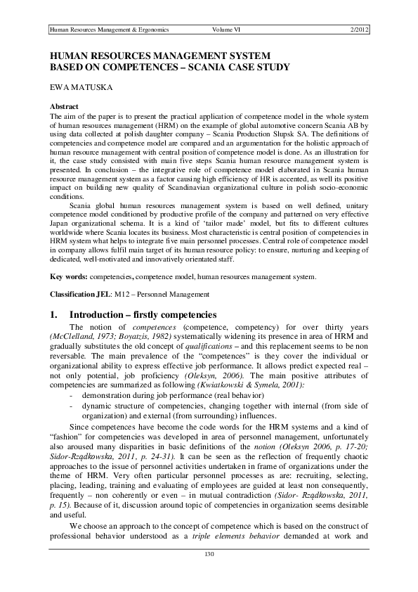 (PDF) Human Resources Management System Based on Competences – Scania ...