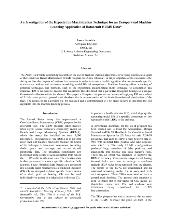 (PDF) An Investigation of the Expectation Maximization Technique for an Unsupervised Machine ...