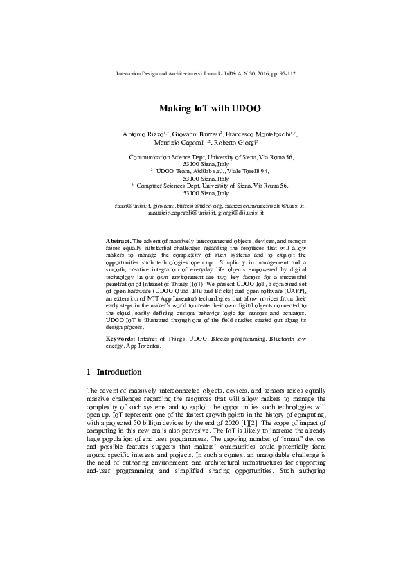 (PDF) Making IoT with UDOO