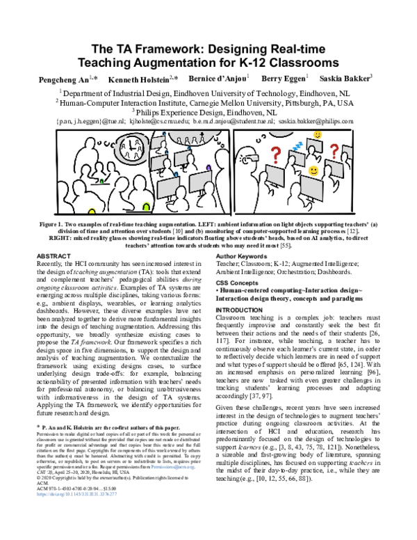 (PDF) The TA Framework: Designing Real-time Teaching Augmentation for K ...