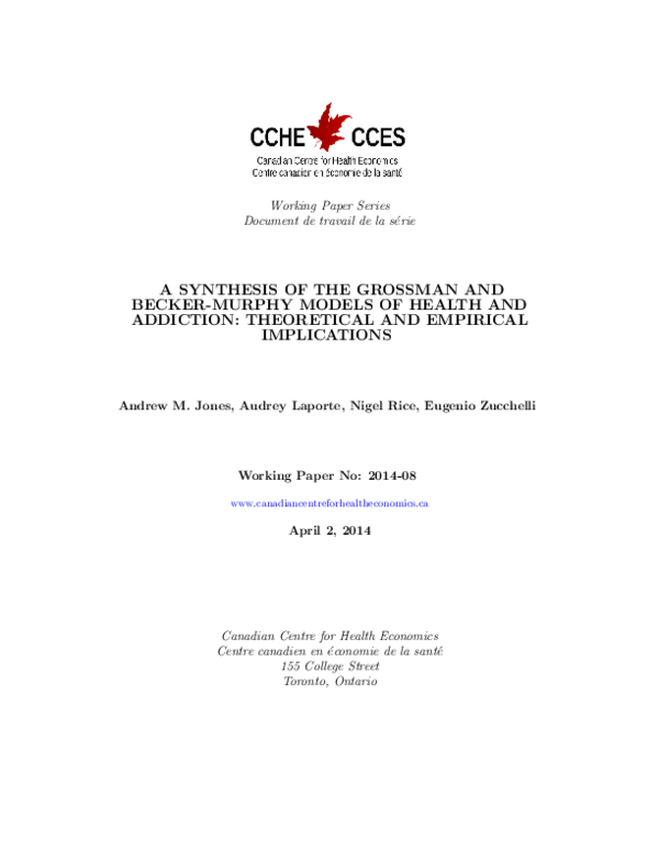 (PDF) A Synthesis of the Grossman and Becker-Murphy Models of Health ...