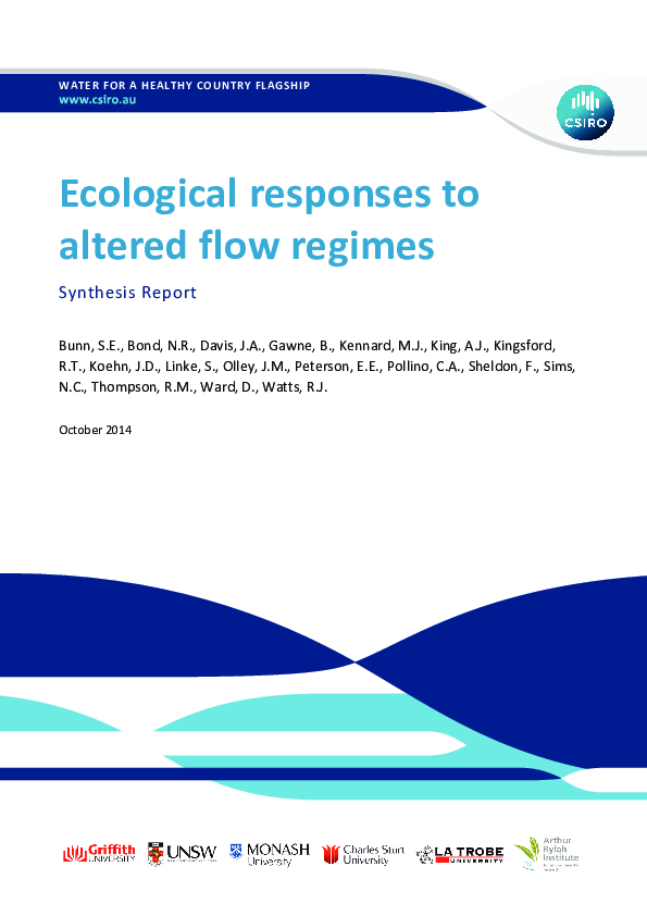 (PDF) Ecological responses to altered flow regimes: Synthesis report