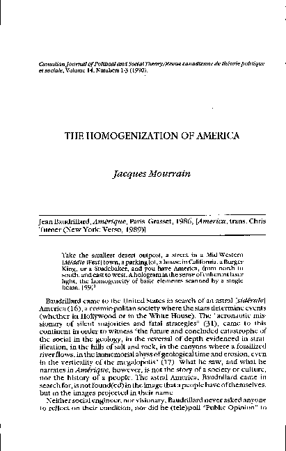 (PDF) The Homogenization of America