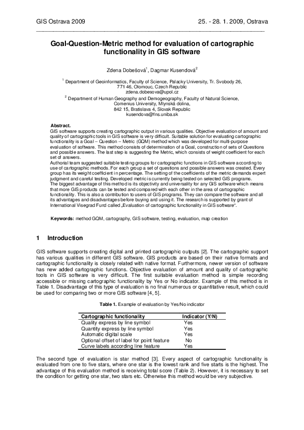 (PDF) Goal-Question-Metric method for evaluation of cartographic ...