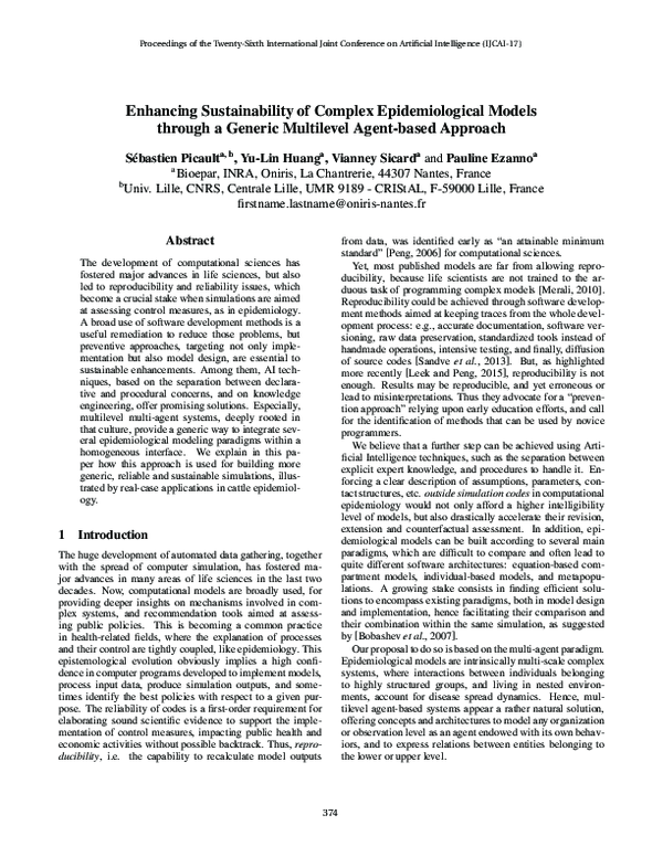 (PDF) Enhancing Sustainability of Complex Epidemiological Models ...