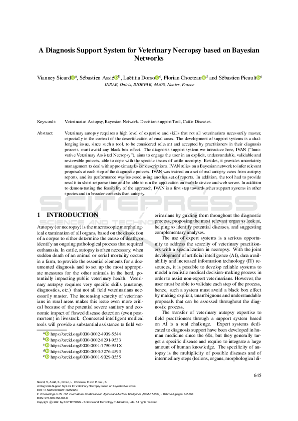 (PDF) A Diagnosis Support System for Veterinary Necropsy based on ...