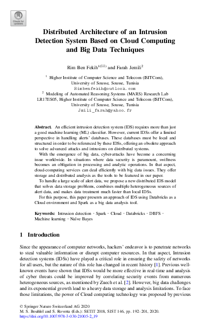 Pdf Distributed Architecture Of An Intrusion Detection System Based