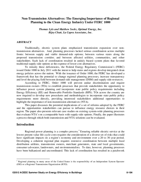 (PDF) Non-Transmission Alternatives: The Emerging Importance of ...