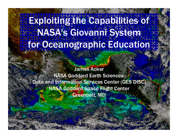 (PDF) Exploiting the Capabilities of NASA's Giovanni System for ...