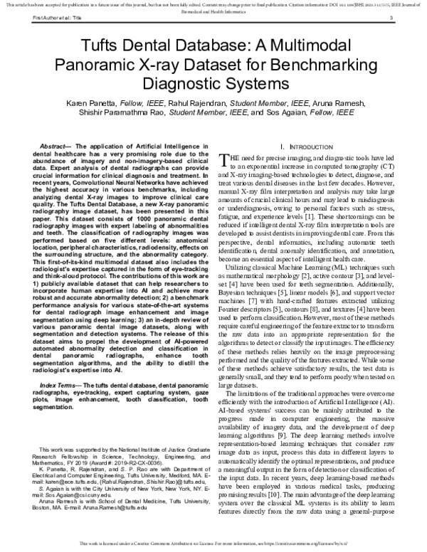 (PDF) Tufts Dental Database: A Multimodal Panoramic X-ray Dataset for ...