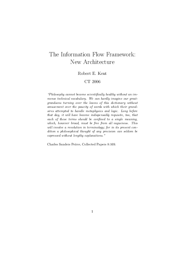 (PDF) The Information Flow Framework: New architecture