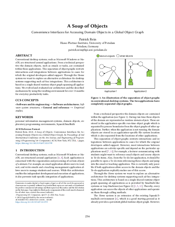 (PDF) A soup of objects: convenience interfaces for accessing domain ...