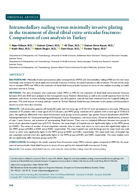 (PDF) Intramedullary nailing versus minimally invasive plating in the treatment of distal tibial ...