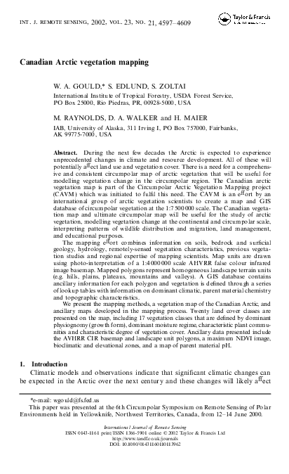 (PDF) Canadian Arctic vegetation mapping