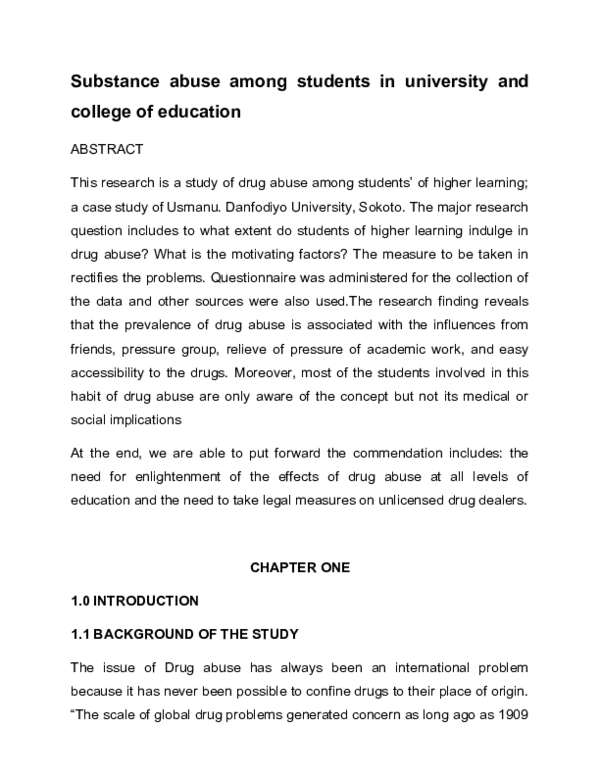 (DOC) Substance abuse among students in university and college of education