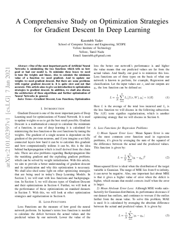 (PDF) A Comprehensive Study on Optimization Strategies for Gradient ...